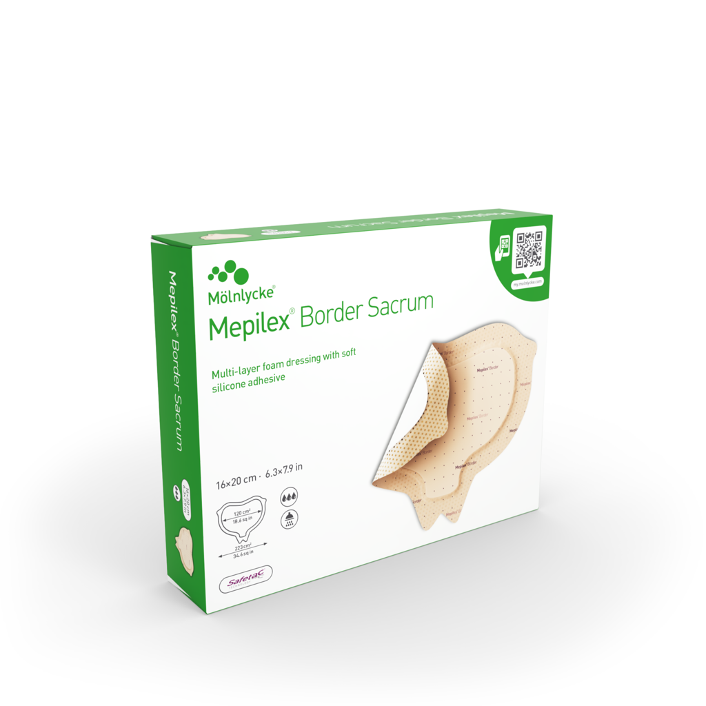 Mepilex Border Sacrum Adhesive Foam Wound Dressing for Sacrum Area, St