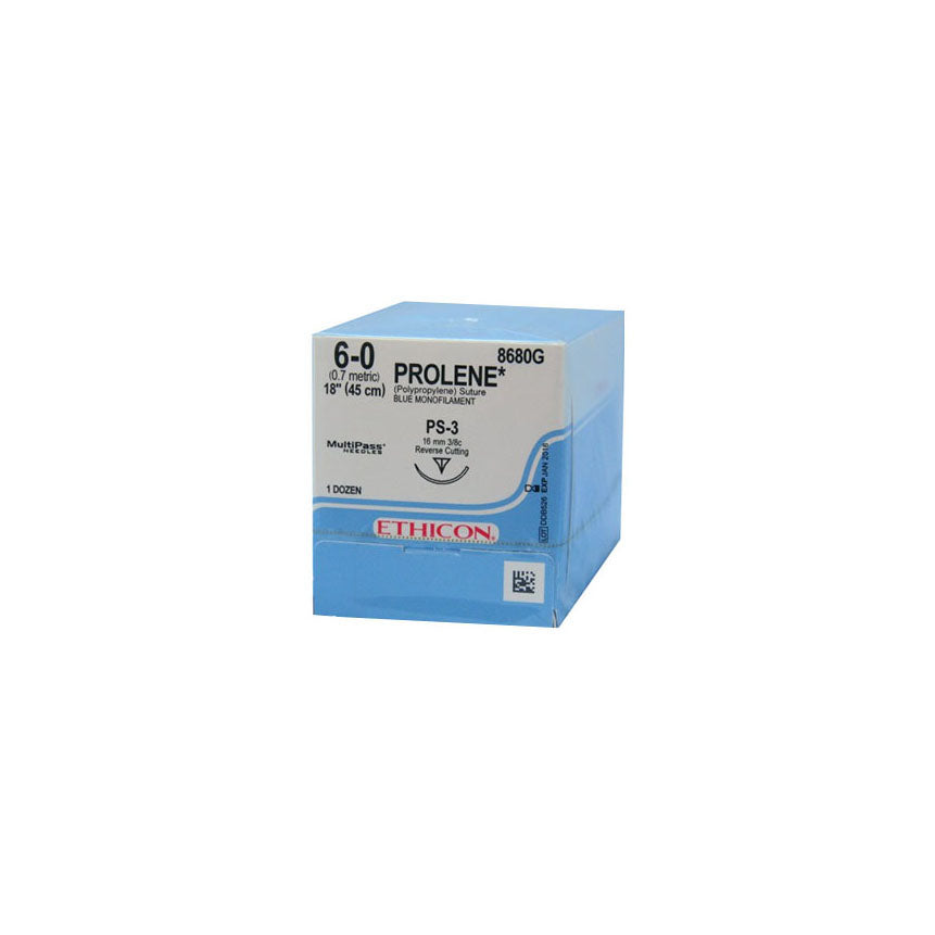Suture Prolene Mono Blue 4.0, 18" With PS3 Needle 12/Box