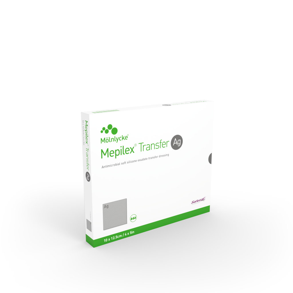 Mepilex Transfer Ag Antimicrobial Foam Wound Dressing for Exuding Woun